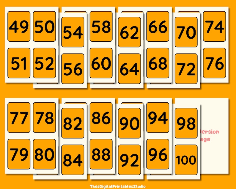 Number Flashcards Numbers 1-20-100 Learn Count Homeschool Printable ...