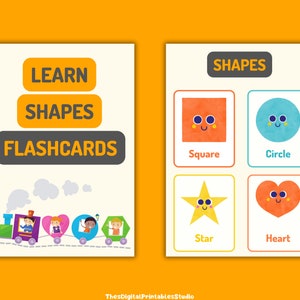 Shapes Flashcards Colorful Shapes Preschool Materials Homeschool ...