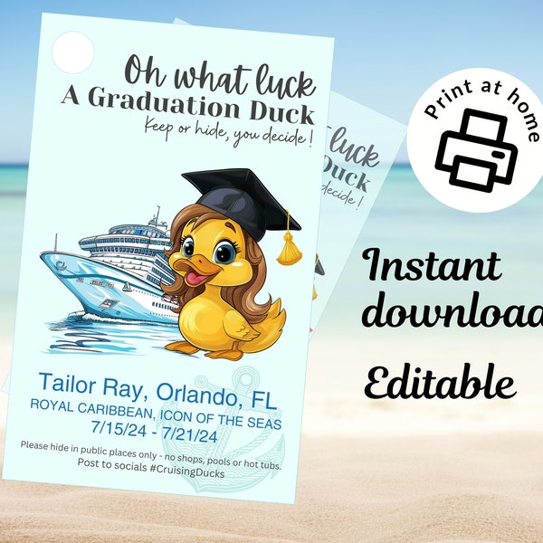 Graduation Duck Tag - Etsy