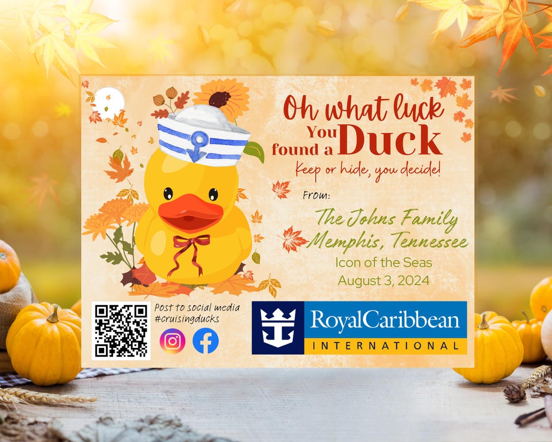Personalized Printable Cruising Duck Tags: Thanksgiving and Fall Rubber ...