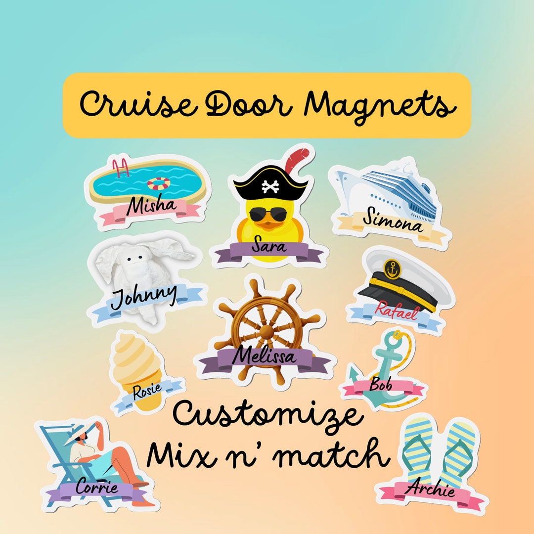 Personalized Cruise Door Magnets | Custom Name Fun Magnets | Royal ...