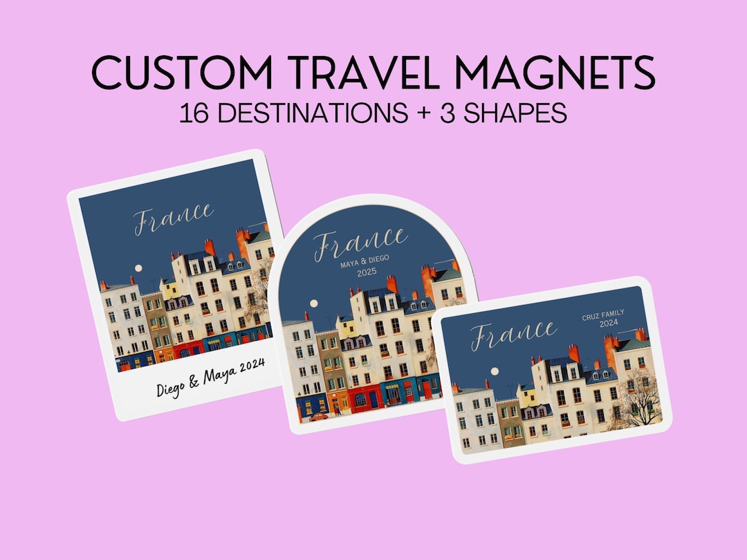 France Magnet, Paris Honeymoon, Personalized Travel Magnet, Destination ...