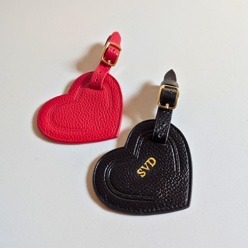 Heart Red Luggage Tag - Etsy