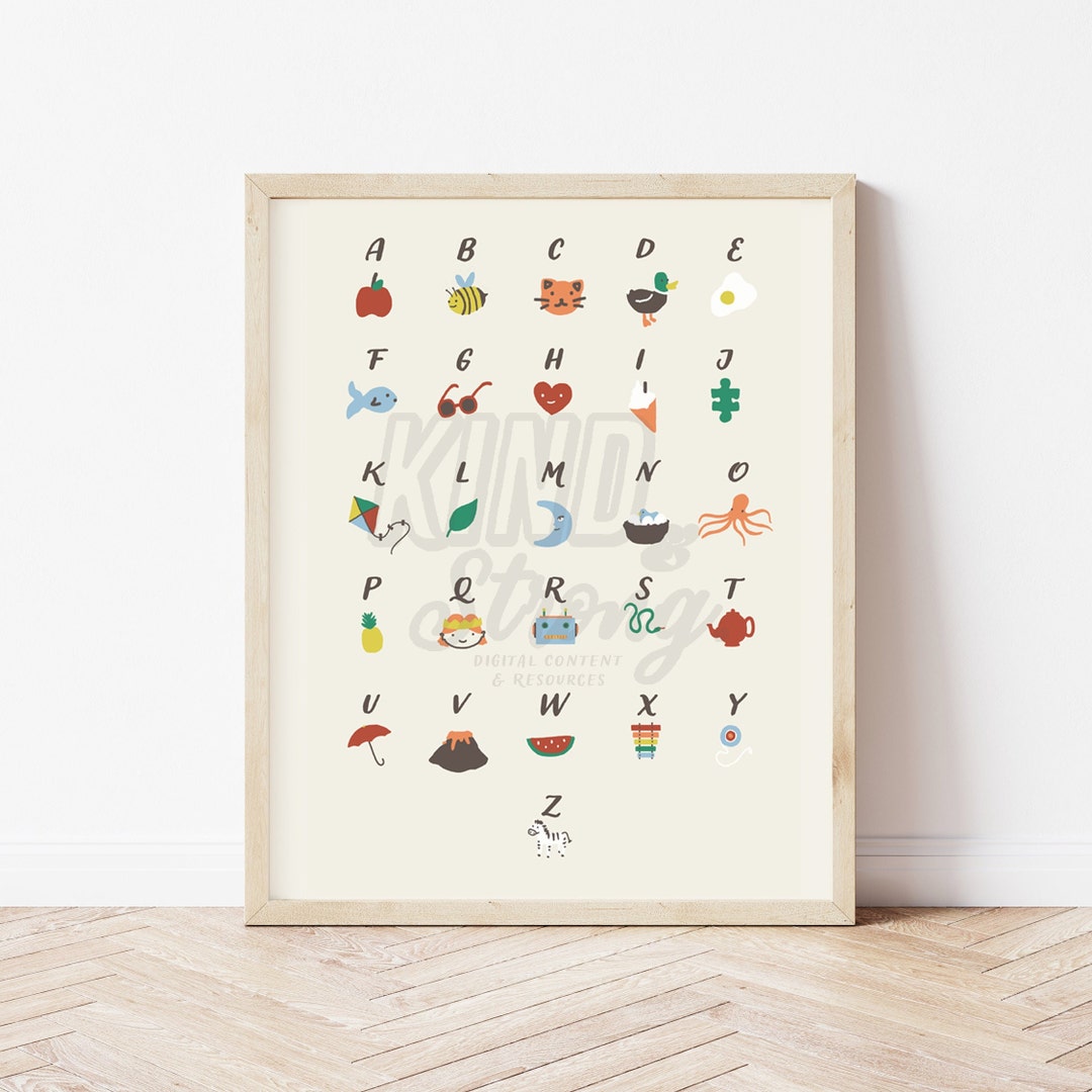 Alphabet Poster, Print, Preschool Wall Decor, Classroom, Playroom ...