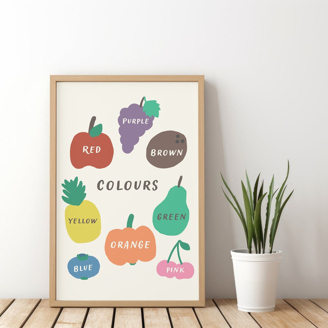 Colours Educational Poster, Print, Preschool Wall Decor, Classroom ...