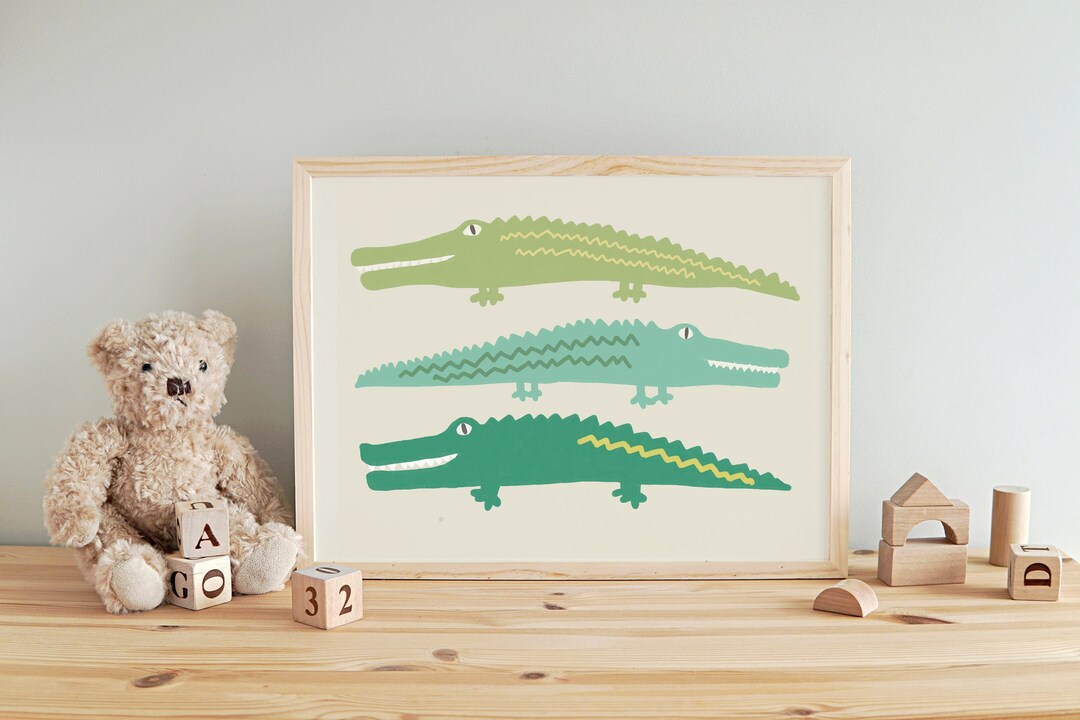 Crocodile Digital Poster, Print, 6 Sizes, Montessori, Kids, Toddler ...