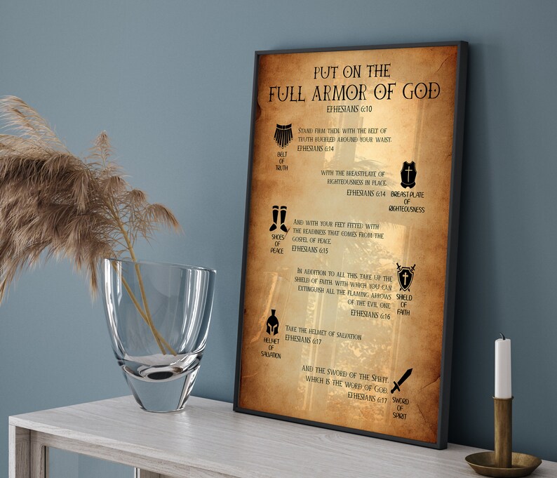 Full Armor of God DIGITAL DOWNLOAD Bible Verse Print Scripture Wall Art ...