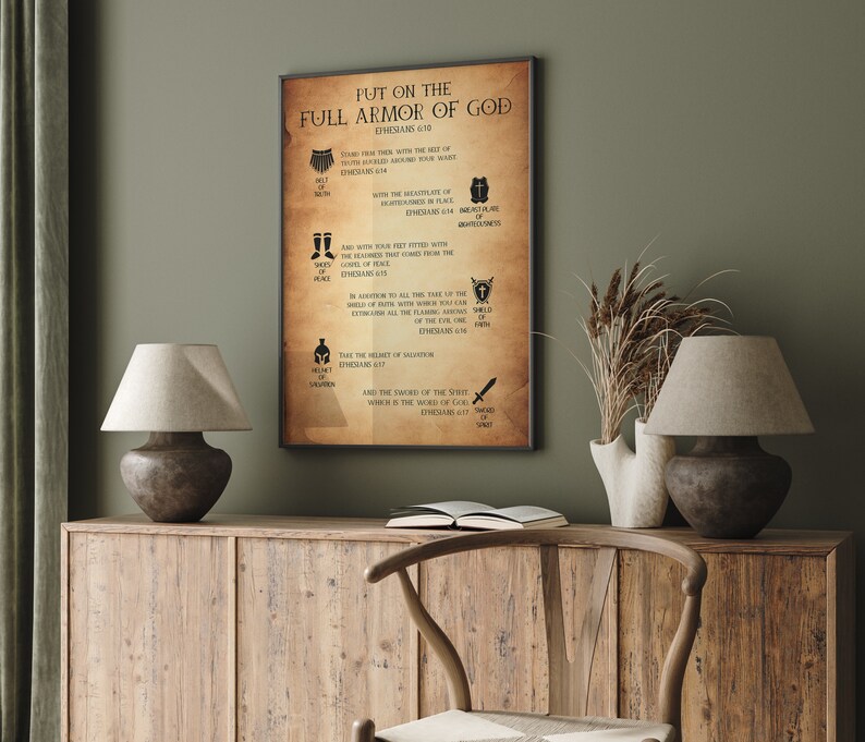 Full Armor of God DIGITAL DOWNLOAD Bible Verse Print Scripture Wall Art ...