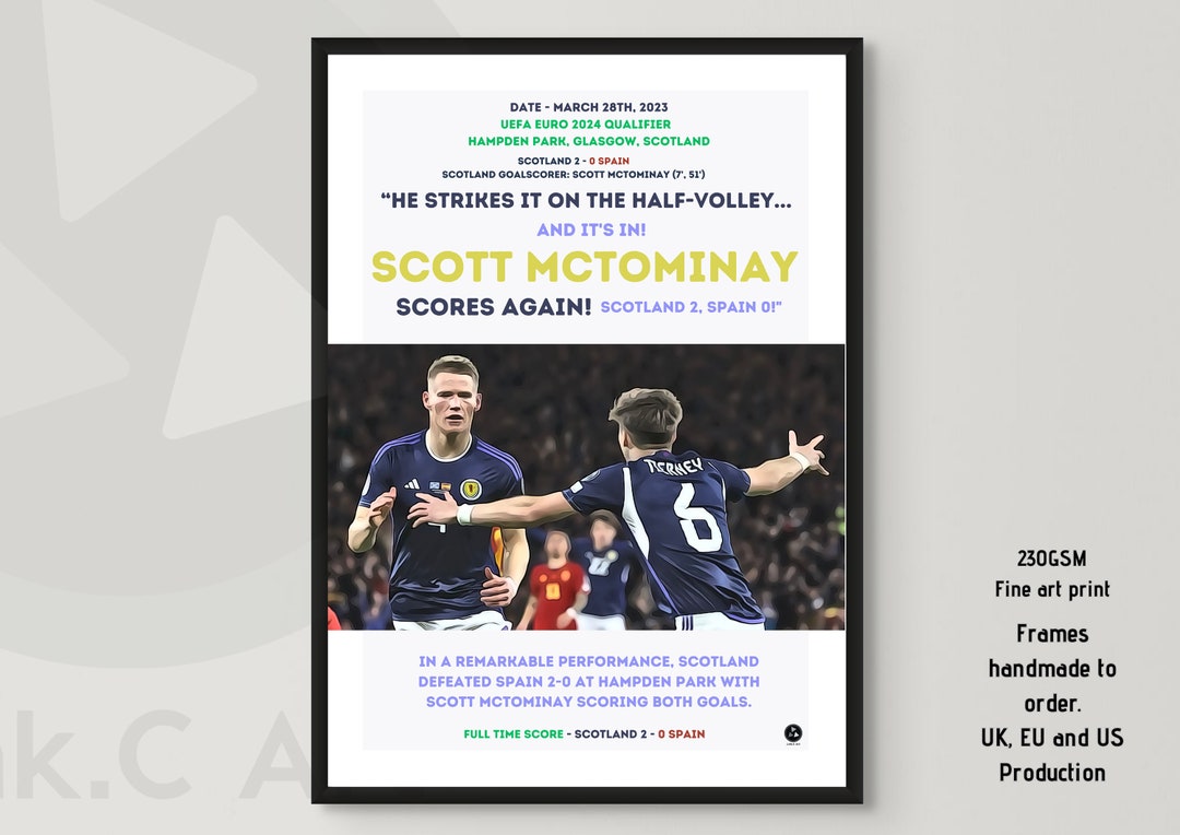 Scott Mctominay's Double Vs Spain Euro 2024 Qualifier Poster Scotland ...
