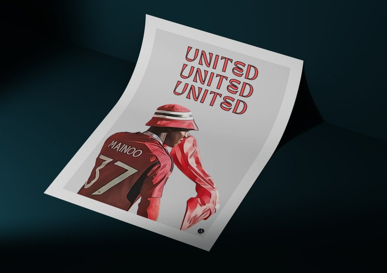 United Mainoo Poster of Kobbie Mainoo FA Cup Final Goal for Manchester ...