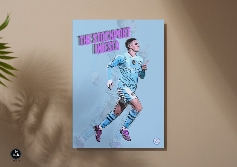 Phil Foden Poster the Stockport Iniesta No Border Football Art Sports ...