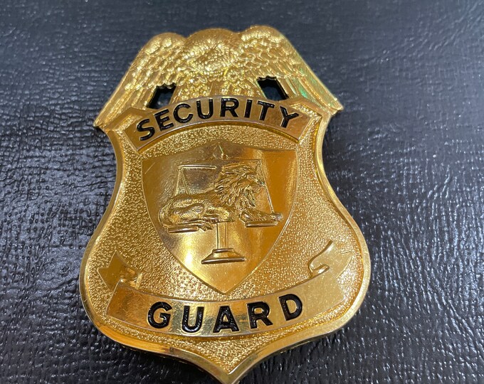 Vintage Metal Security Guard Badge - Etsy