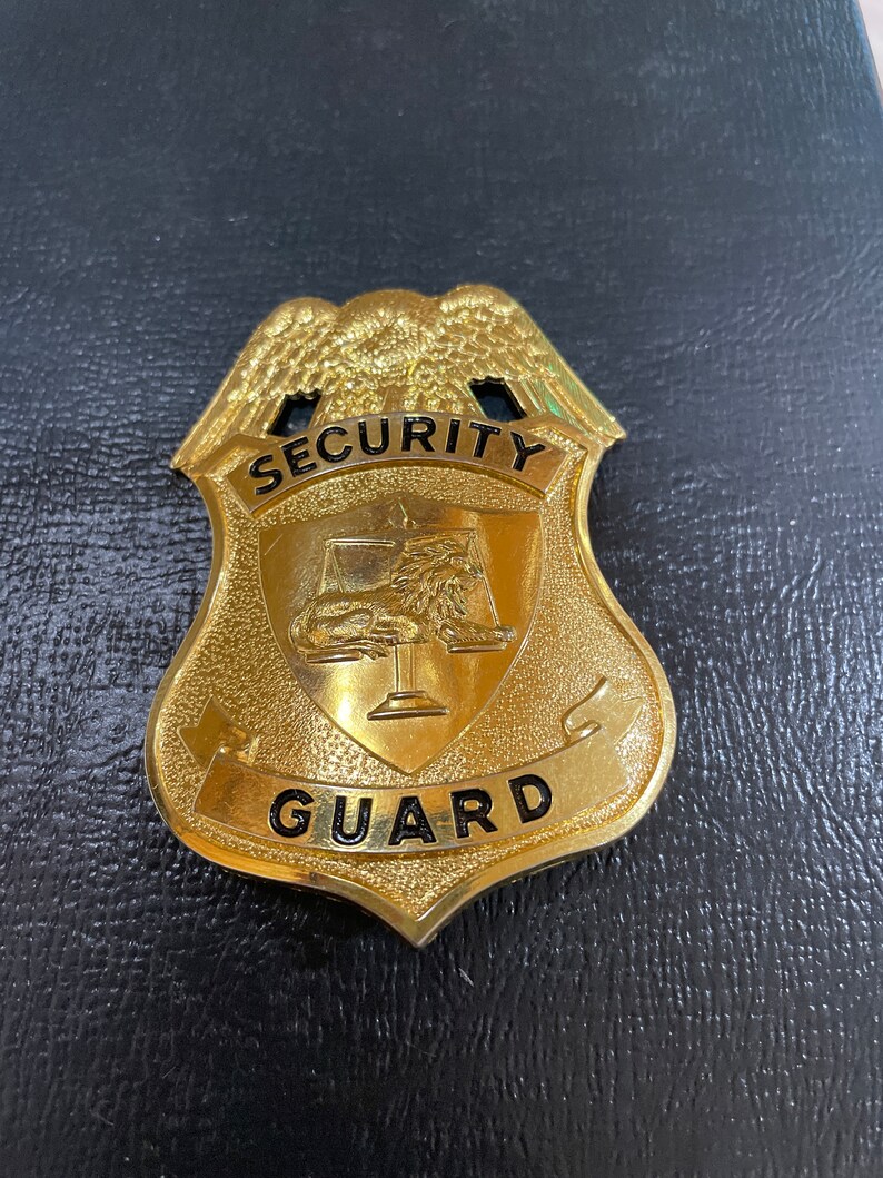 Vintage Metal Security Guard Badge - Etsy