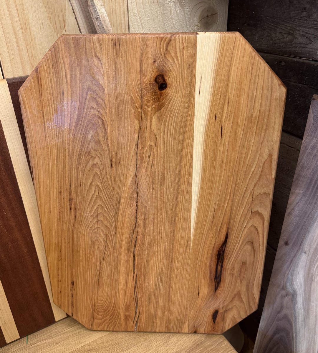 Hickory Octagon Cutting Board - Etsy