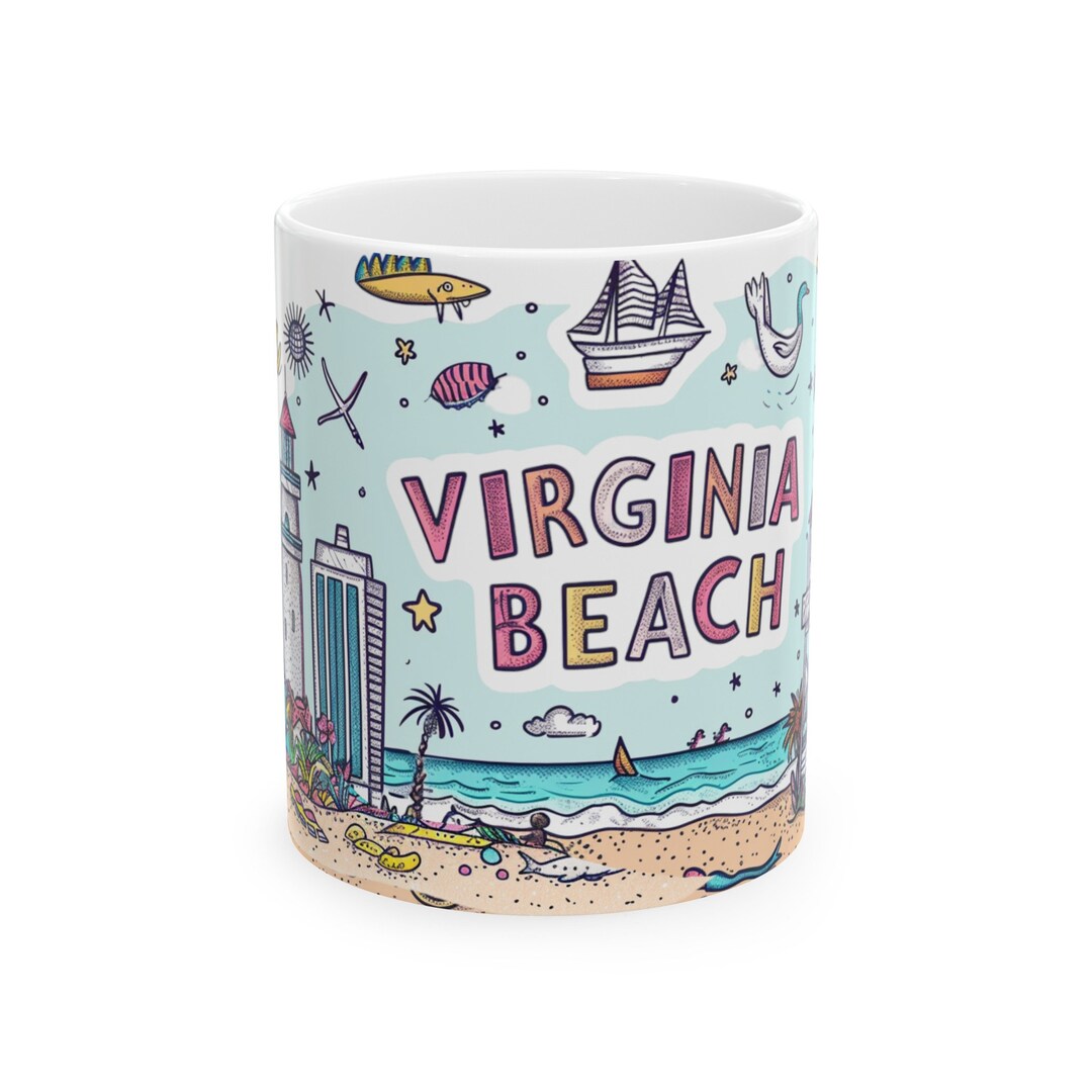 Virginia Beach Landmark Ceramic Mug - 11 Oz - Etsy