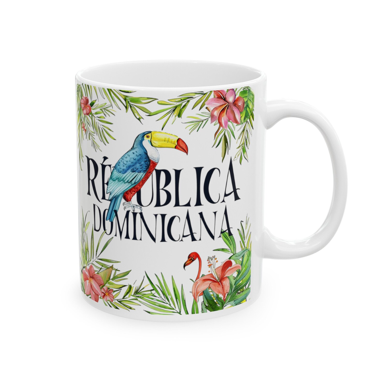 Dominican Republic Cultural Themes - Vibrant Art, 11oz Ceramic Coffee ...