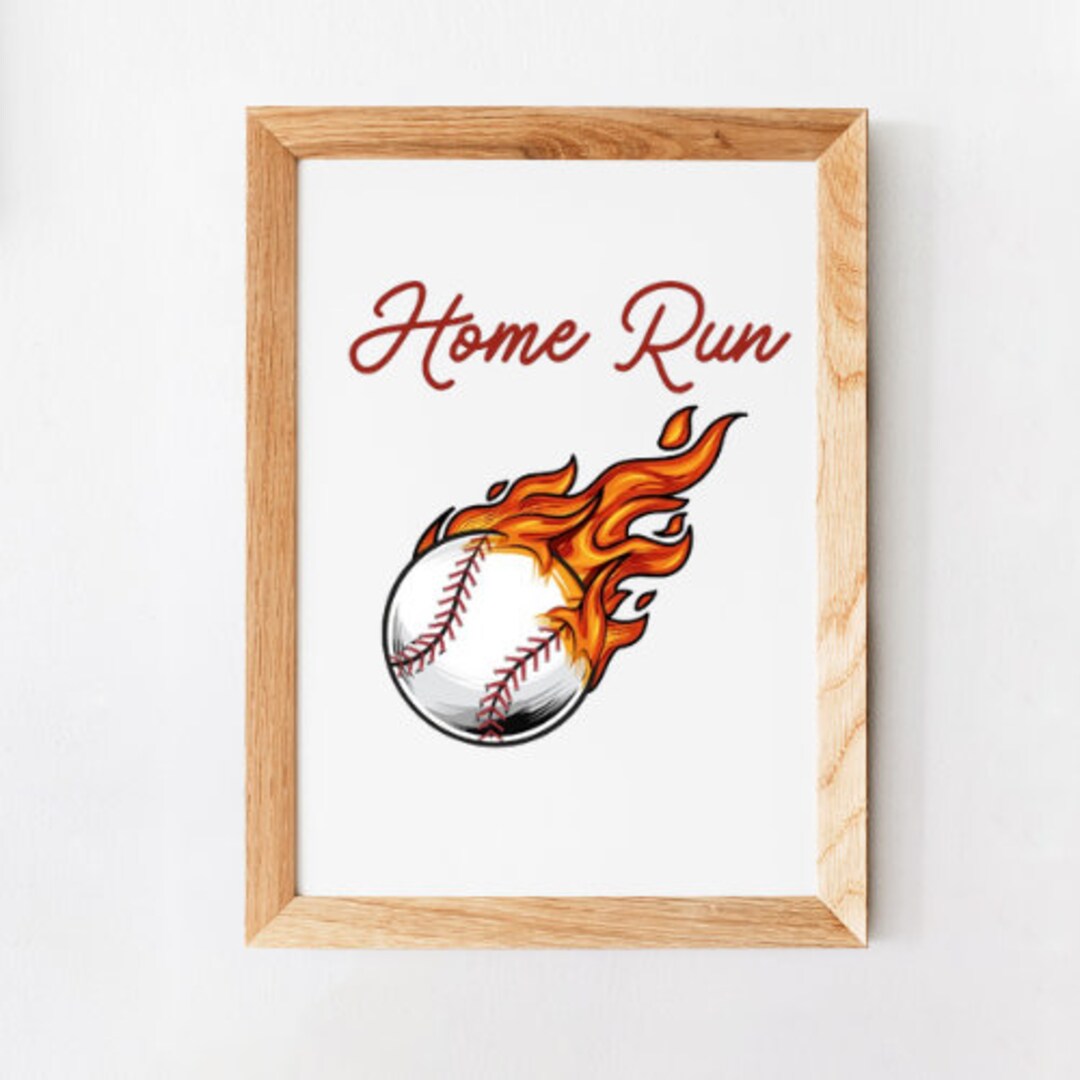 Home Run Printable, DIY Artwork, Boys Room Art, Baseball Art, Digital ...