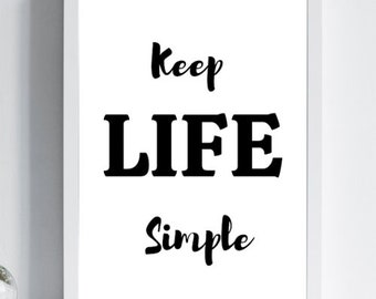 Floral keep Life Simple Poster - Etsy