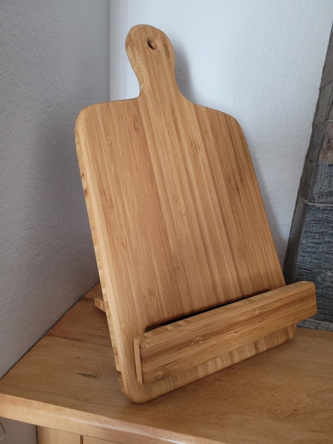 Recipe Book Stand Tablet Stand Photo Stand Bamboo Wood Decor ...
