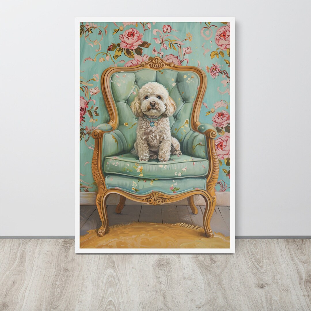 Framed Poodle Poster - Stylish Dog Art - Etsy