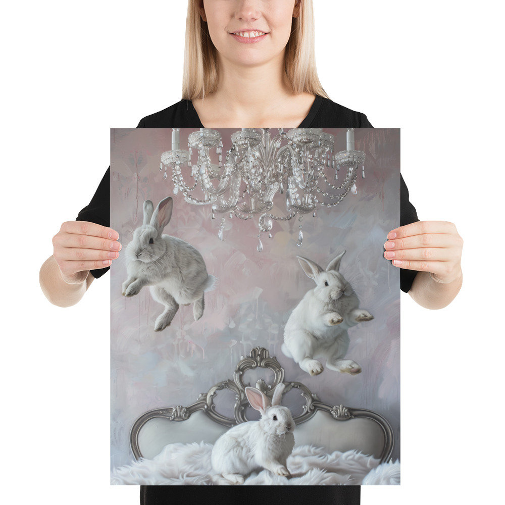 Bunnies Fine Art Print Whimsical Rabbits Enchanted Animal Wall Art ...