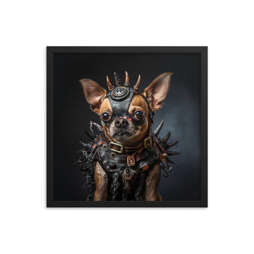 Steampunk Chihuahua Fine Art Print Goth Dog Portrait Gift for Chihuahua ...