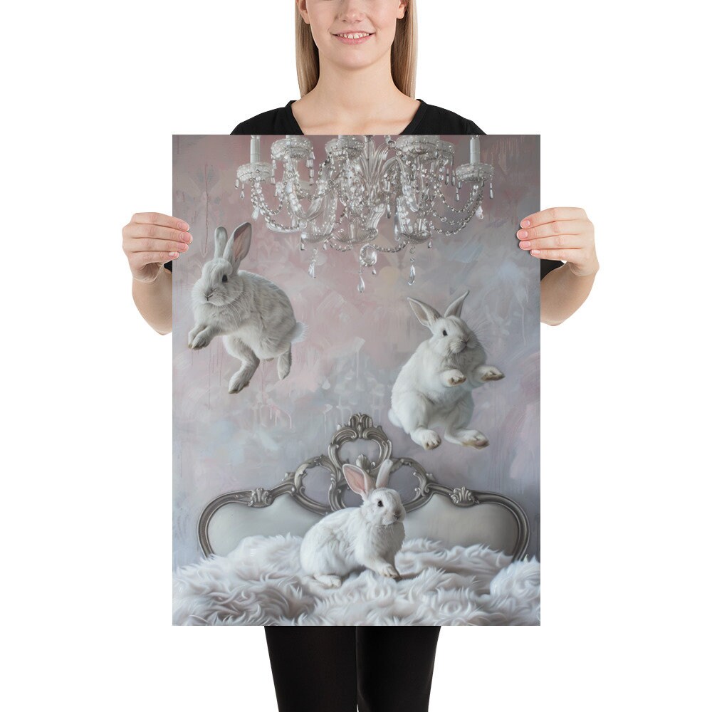 Bunnies Fine Art Print Whimsical Rabbits Enchanted Animal Wall Art ...