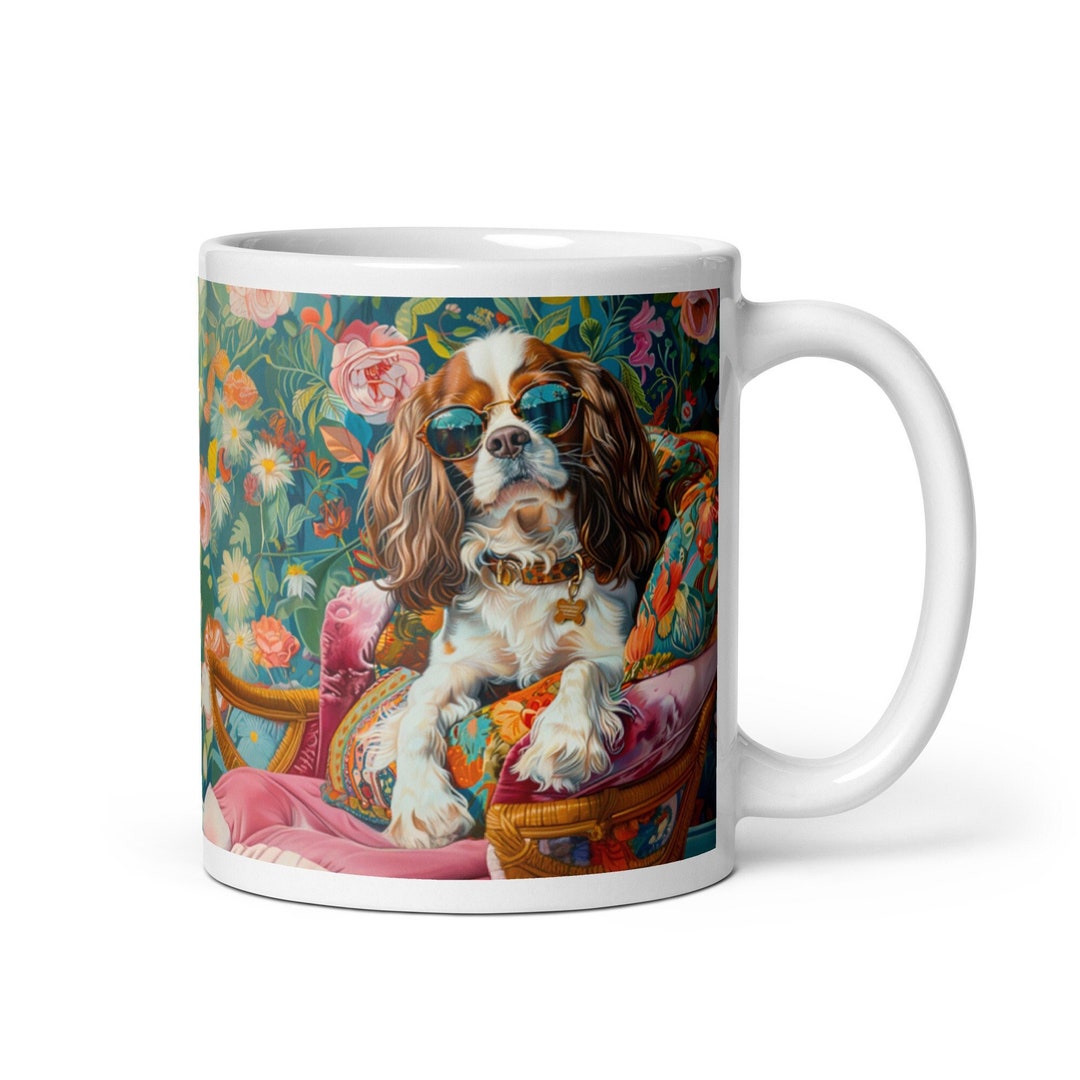 Chic Cavalier King Charles Mug - Dog Coffee Cup - Stylish Dog Lover ...