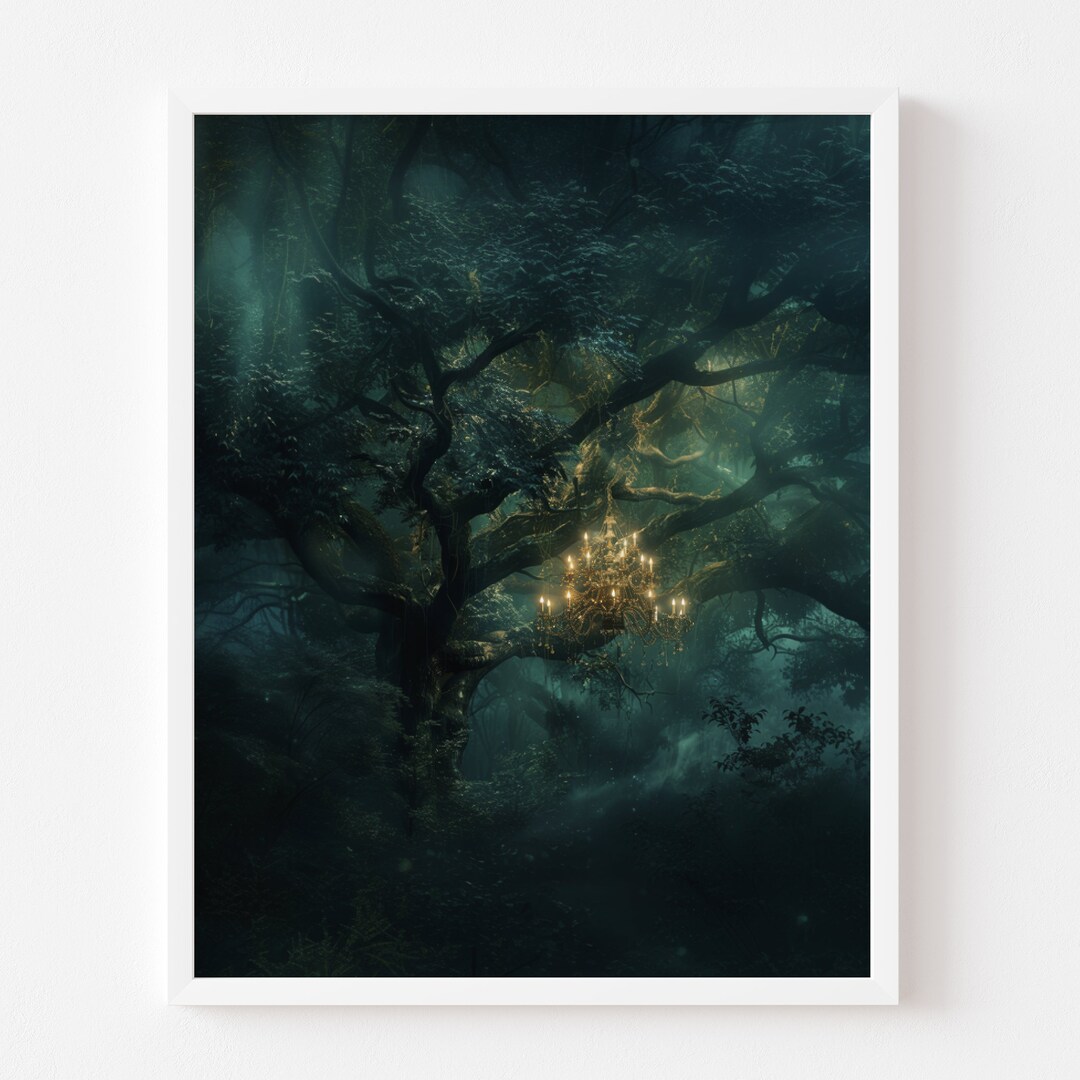 Enchanted Forest Painting Magical Tree Wall Art - Etsy