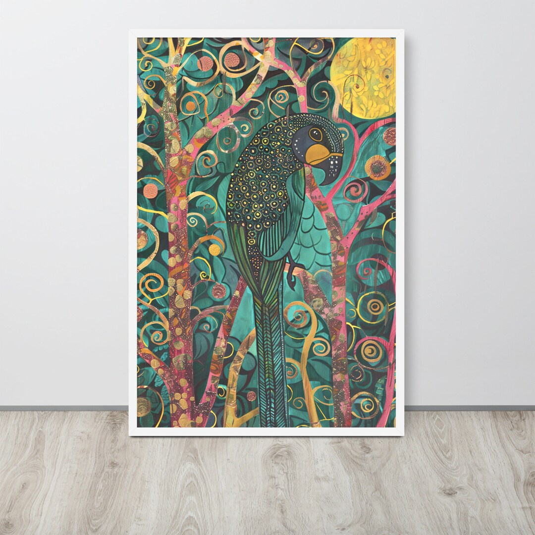 Framed Parrot Wall Art - Tropical Print - Etsy