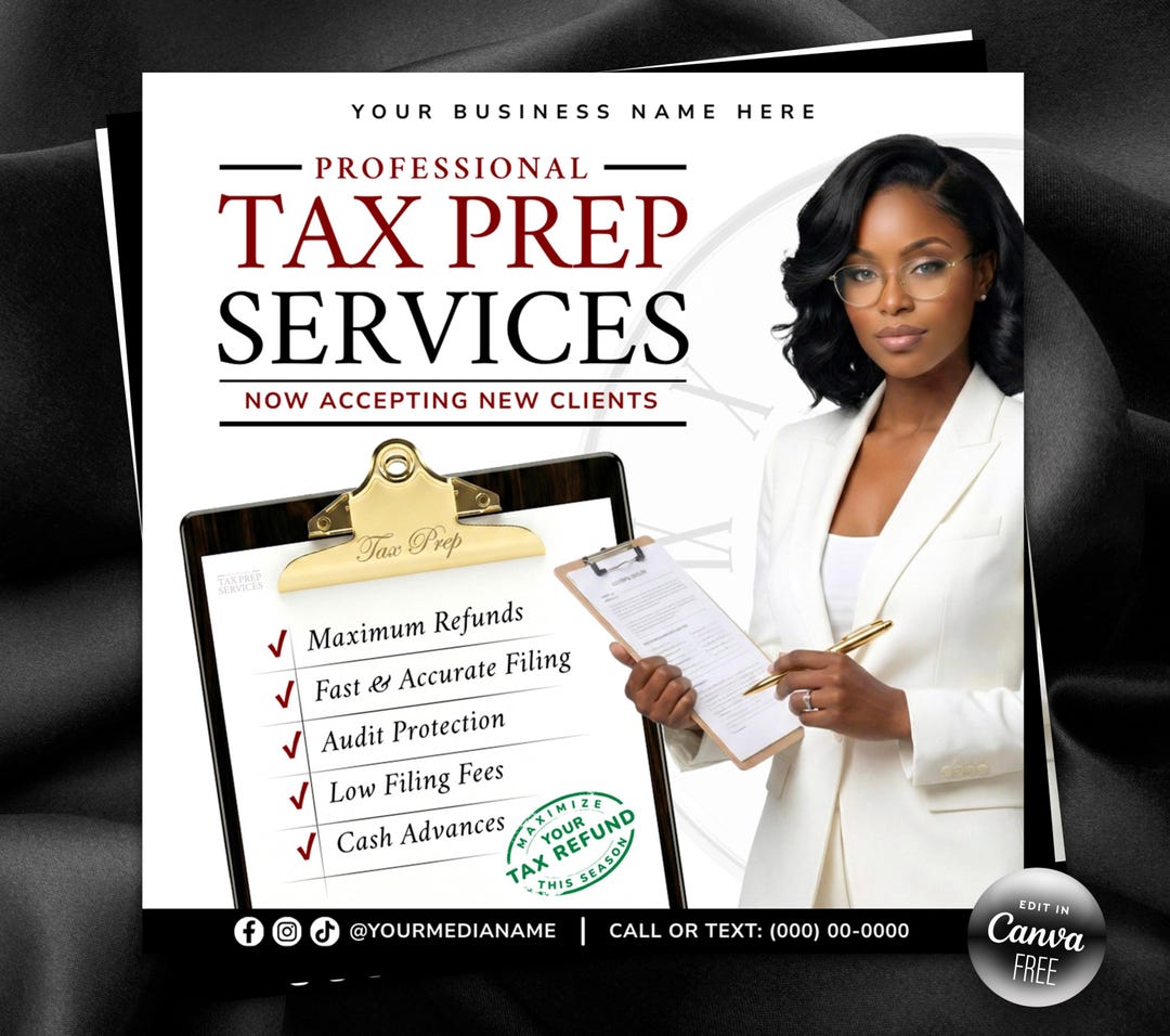 Tax Prep Flyer, Income Tax Flyer, Tax Preparer Services, Accountant ...