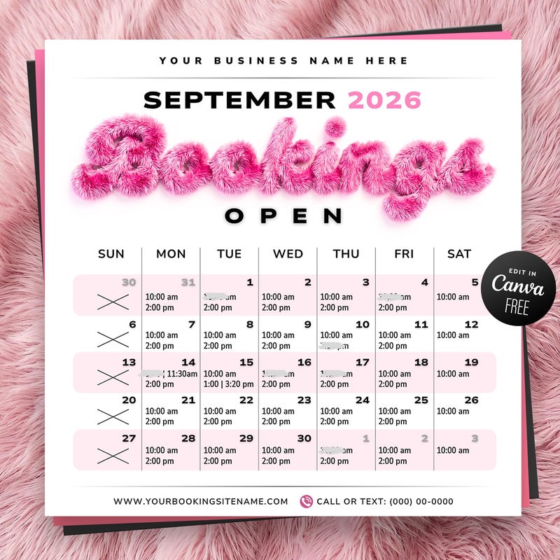 September Canva Calendar - Etsy