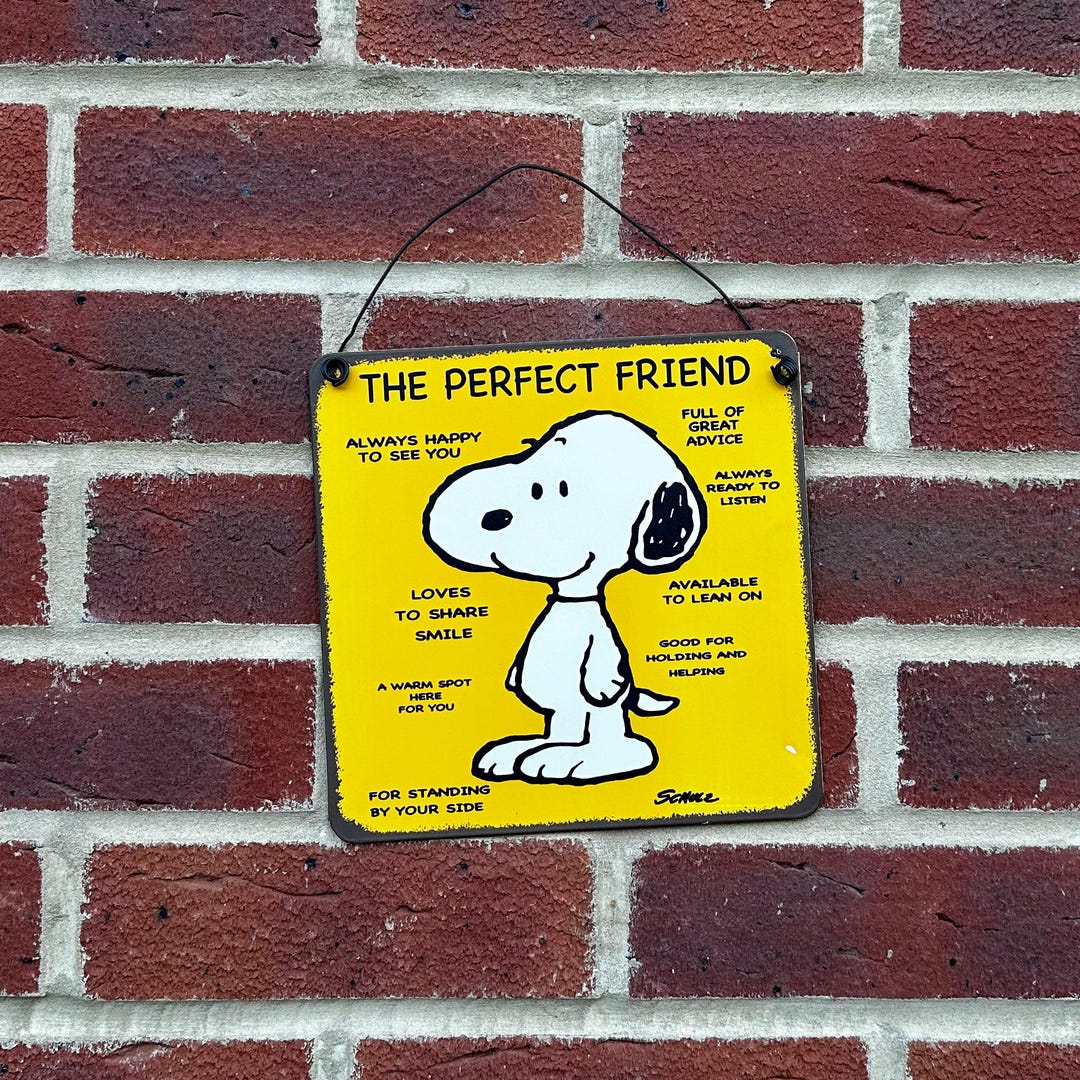 Celebrate Friendship With the perfect Friend Snoopy Metal Sign - Etsy
