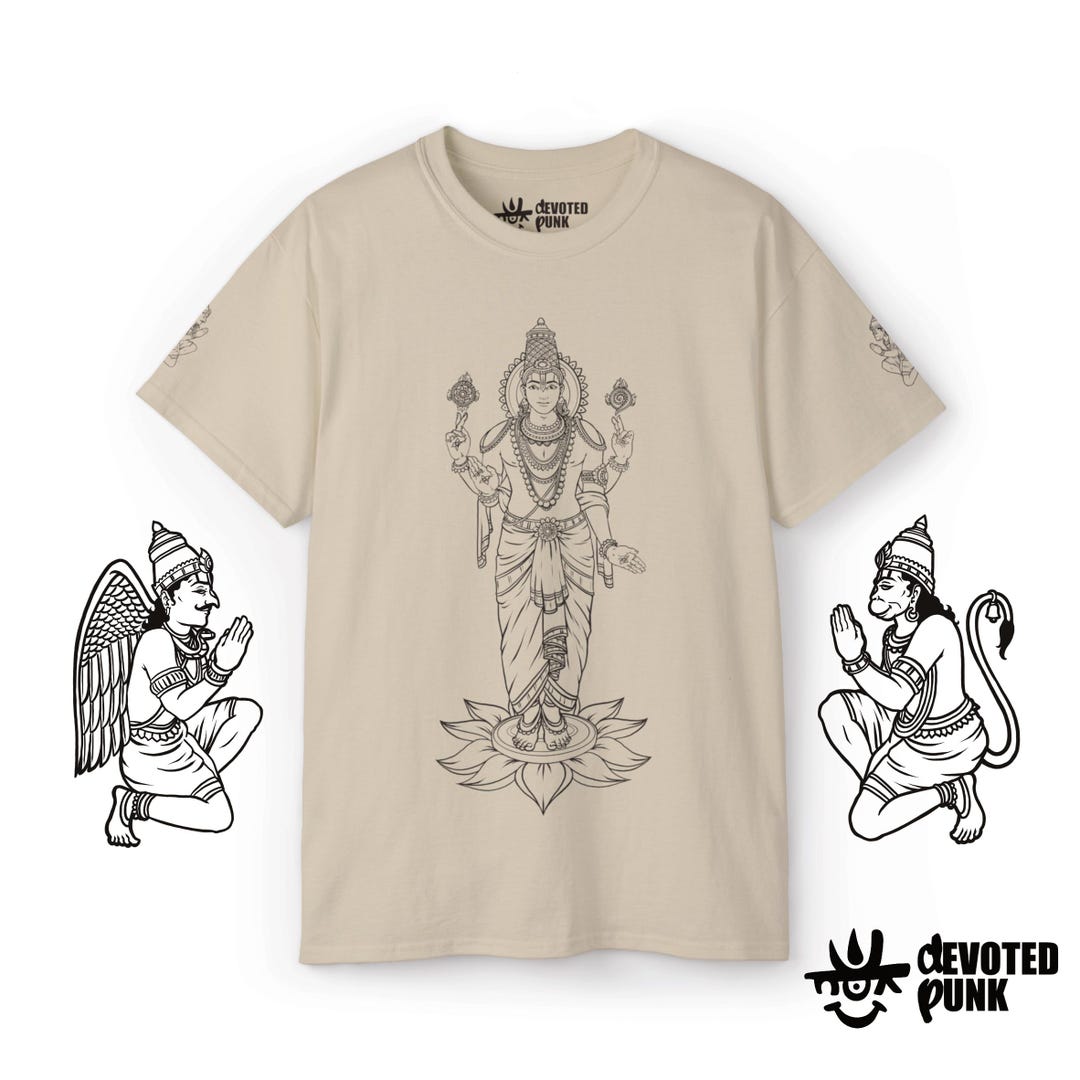 Vishnu Hanuman Garuda Ultra Cotton T-shirt | Hindu Art | Streetwear - Etsy