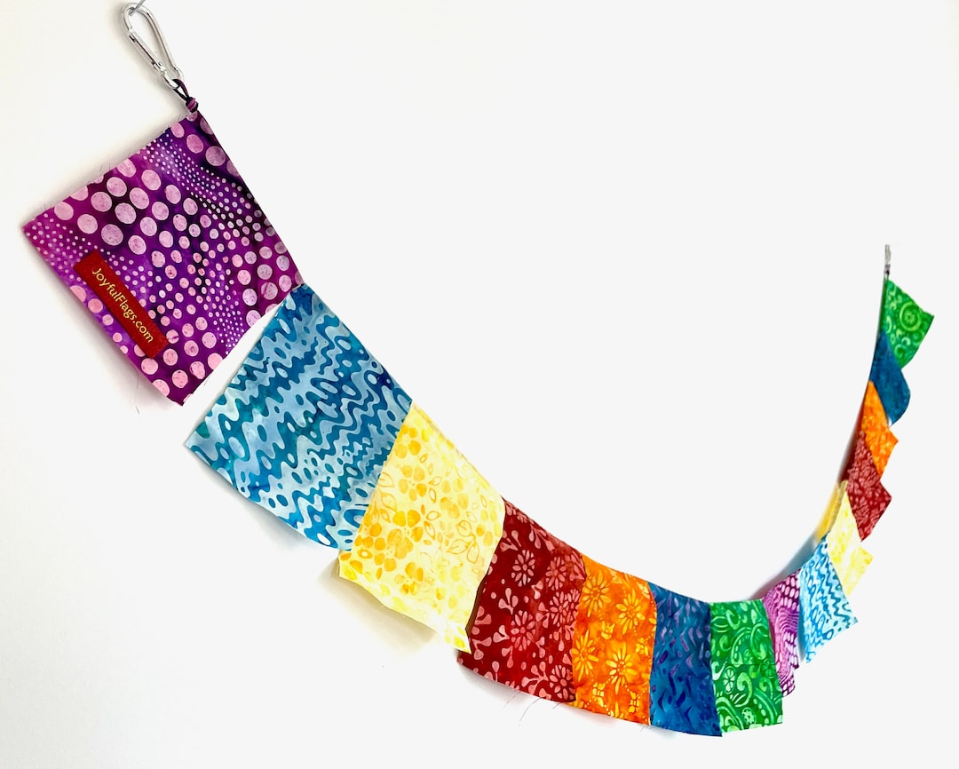 Colorful Boho Fabric Tibetan Style Prayer Flags: Sobriety Gifts, Batik ...