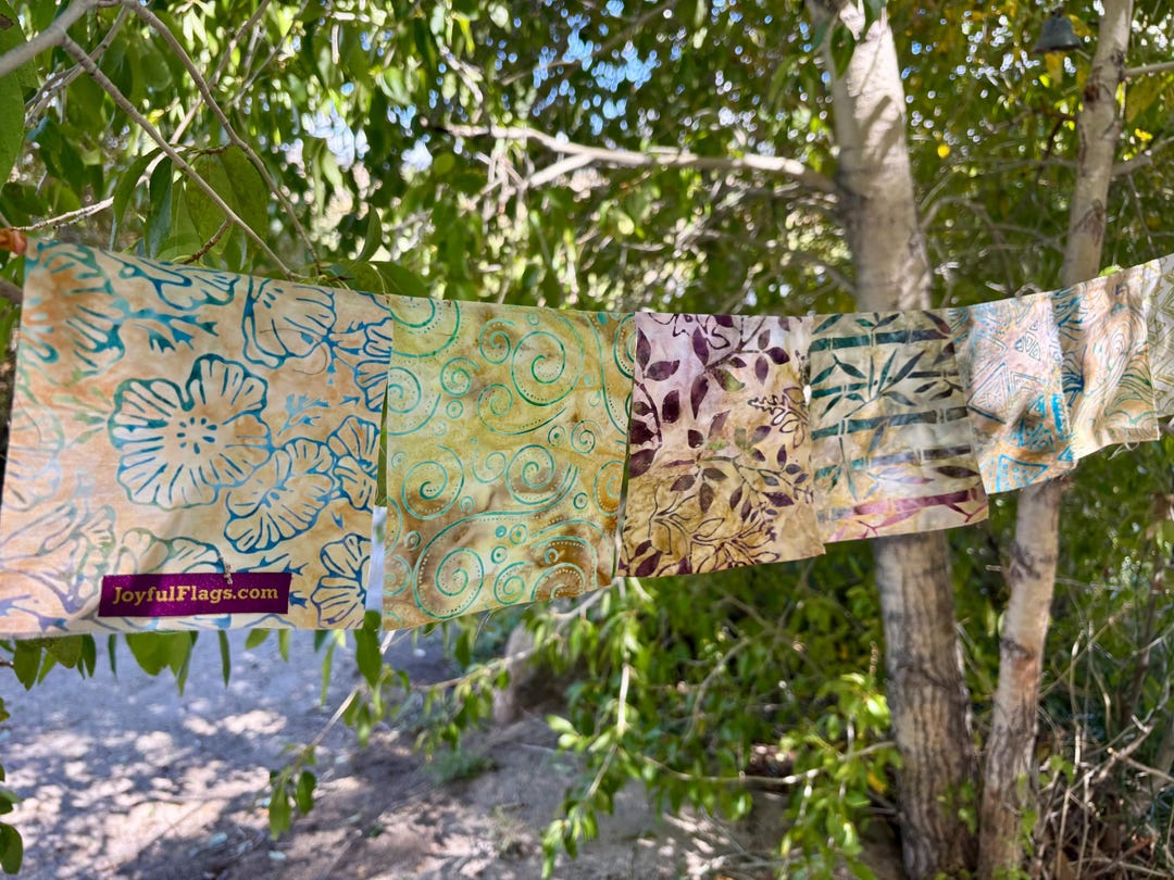 Outdoor Prayer Flags With Boho Theme, 6ft Long 4”x5” Fabric, Boho ...
