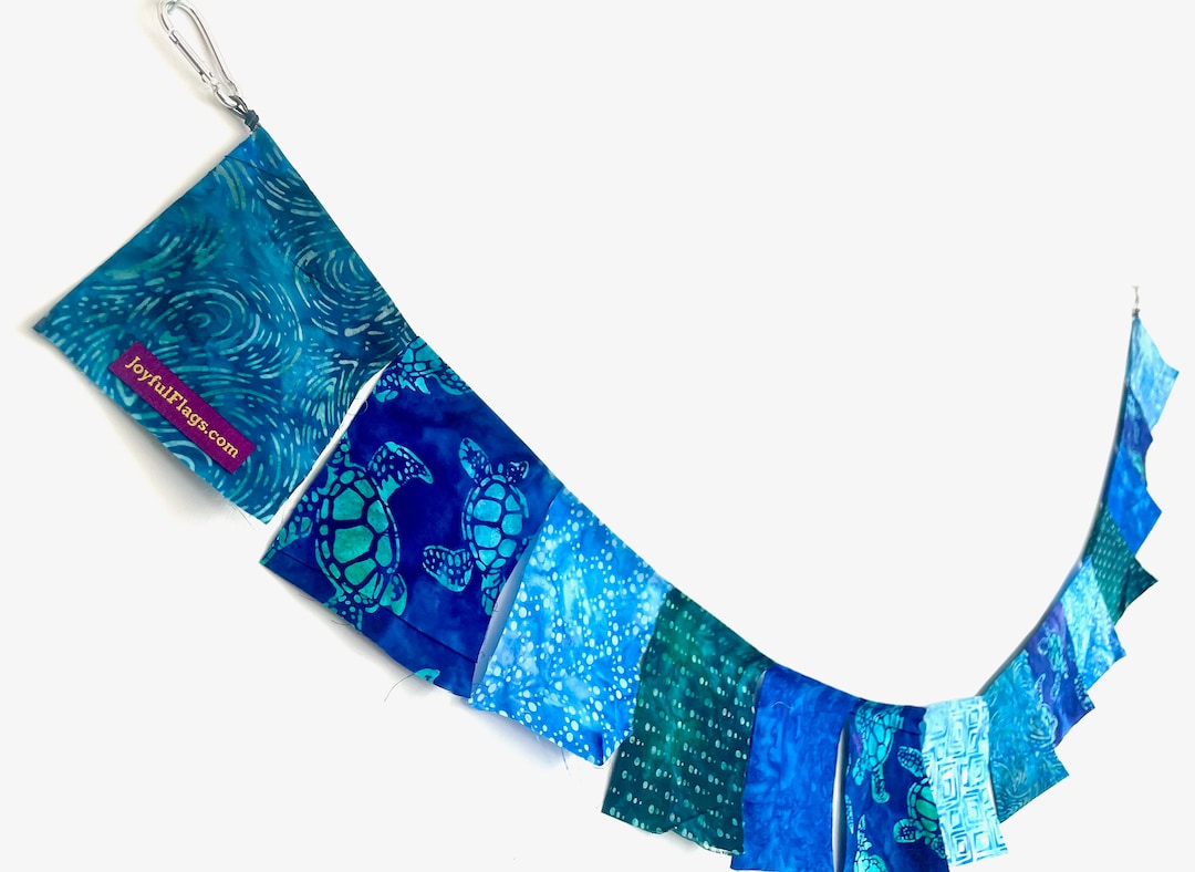Turtle Fabric Flags: 6ft Boho Beach Decor, Sea Turtle Decor, Tibetan ...