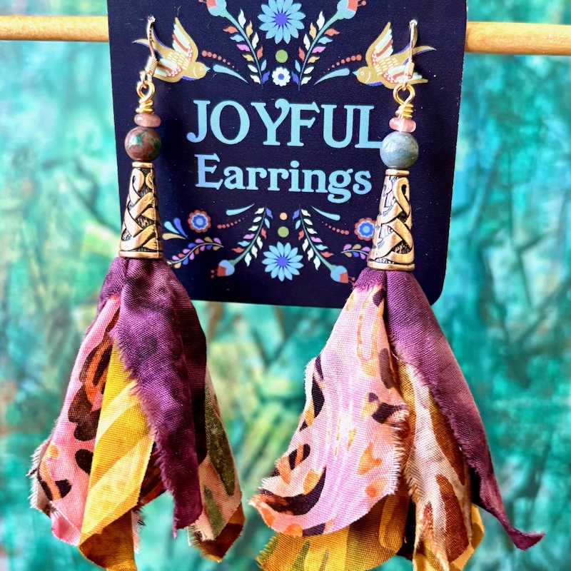 Purple Pink Earrings - Etsy