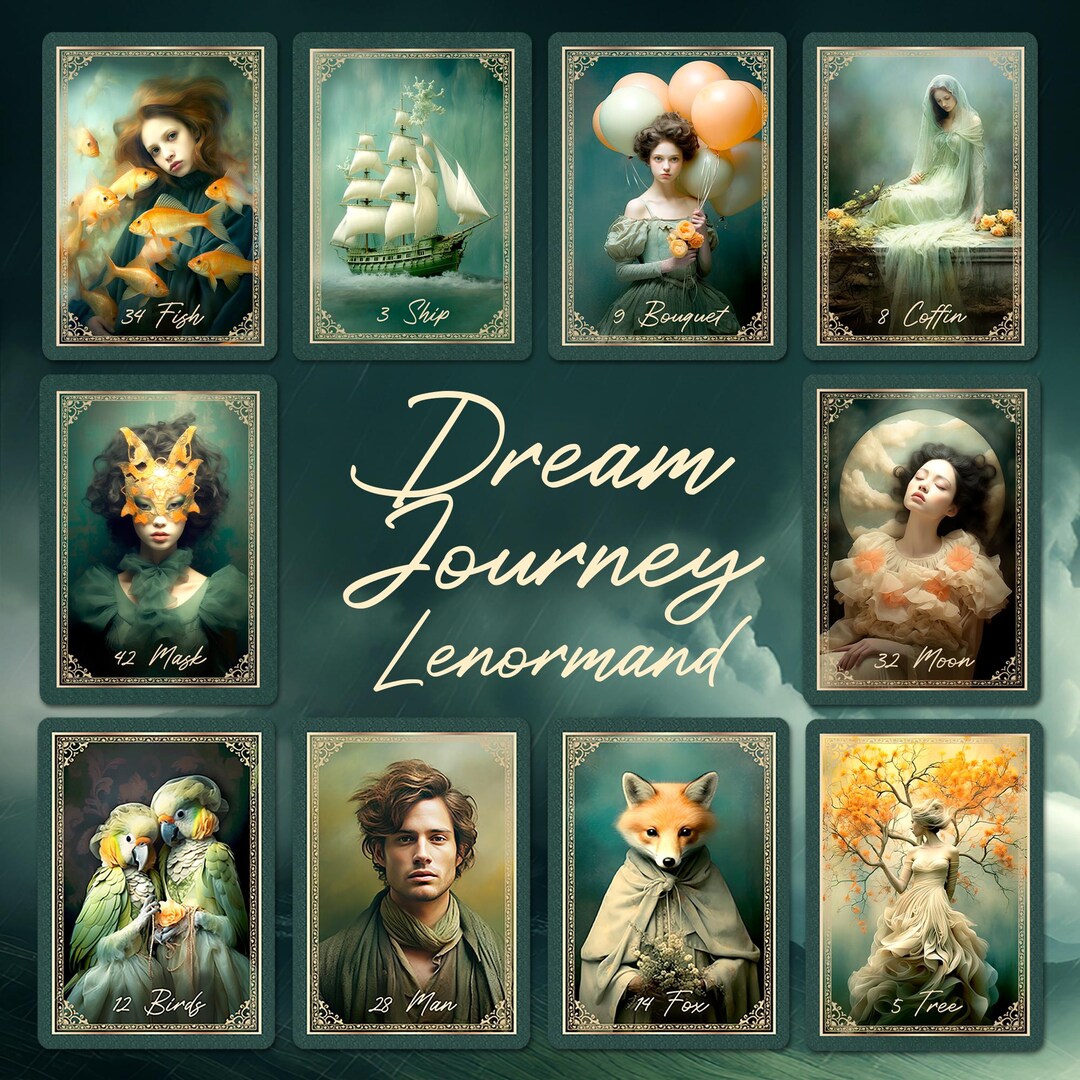 DREAM JOURNEY Expanded Lenormand Deck With Keyword Cards / 56 Cards ...