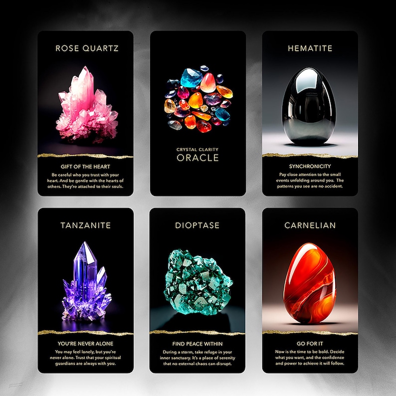 CRYSTAL ORACLE DECK for Crystal Lovers Unique Oracle Deck for Gift for ...