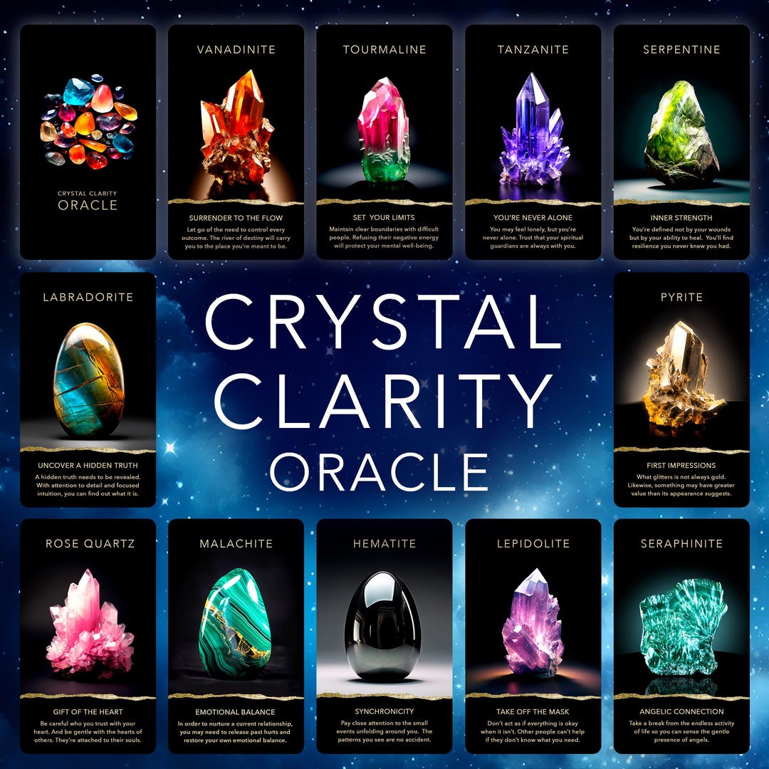 CRYSTAL ORACLE DECK for Crystal Lovers Unique Oracle Deck for Gift for ...