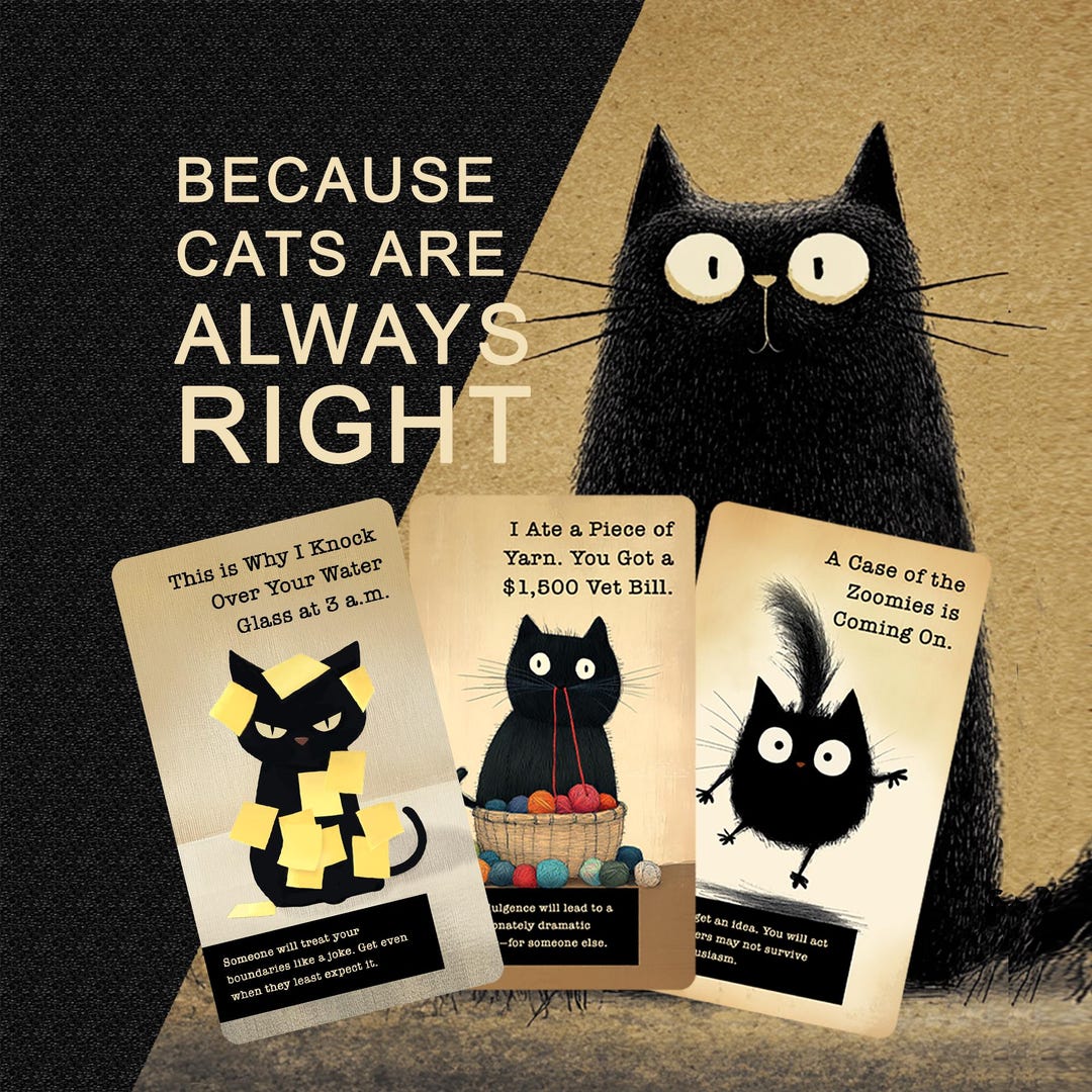 FUNNY CAT ORACLE Deck Snarky Cat Oracle Cards Fortune Telling Cards ...