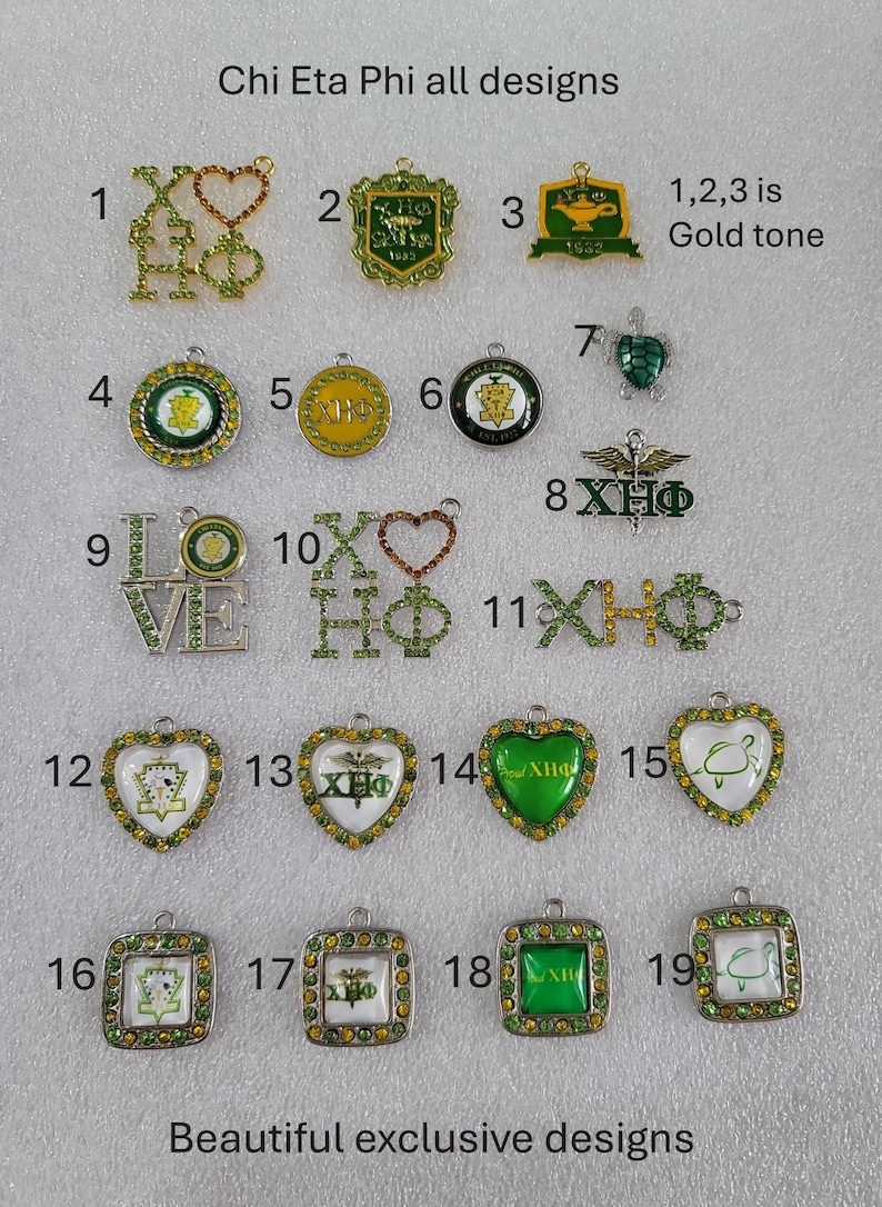 Sale Beautiful Chi Eta Phi Sorority Charms Made With Enamel & Stone ...