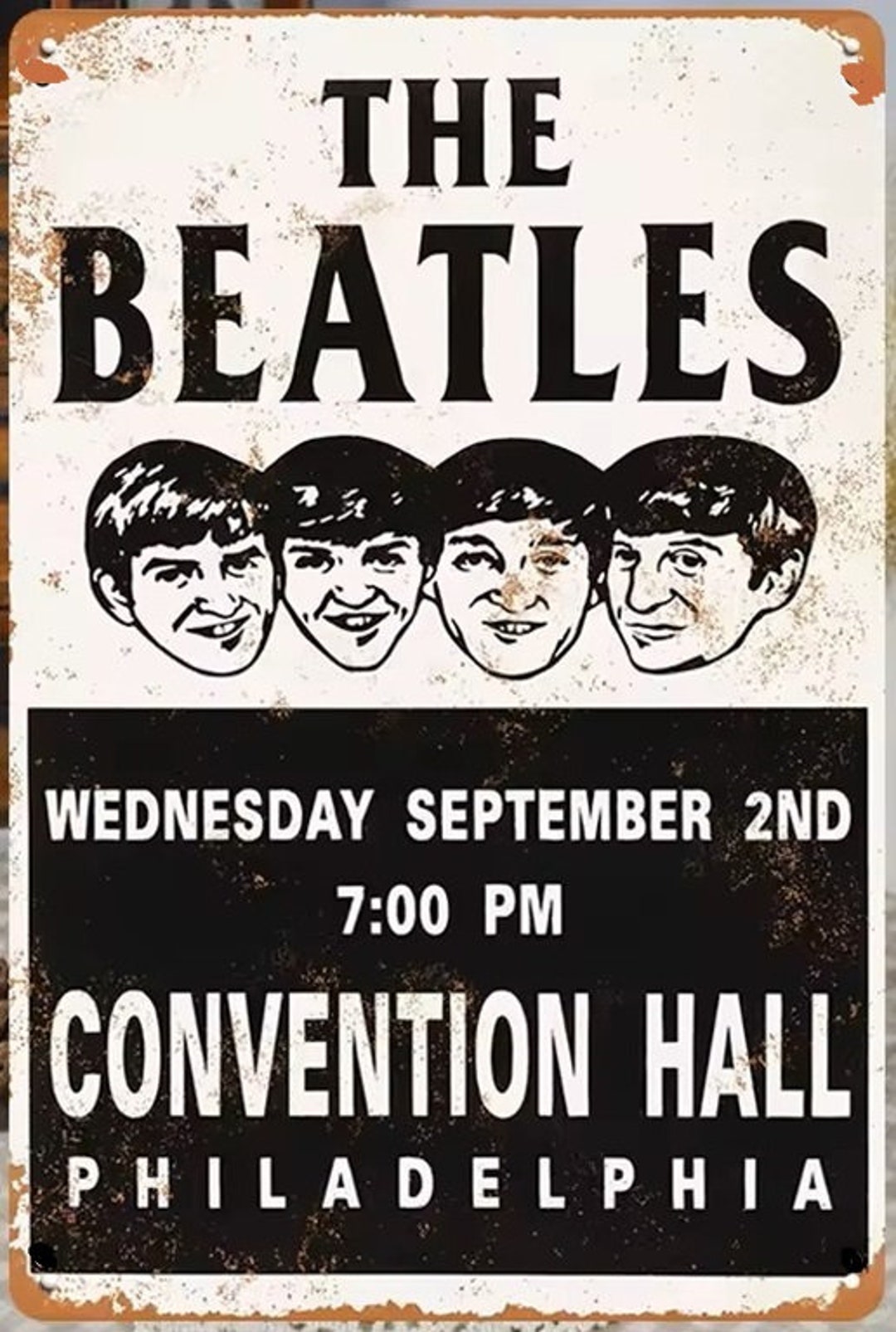 Vintage Concert Sign Beatles Philadelphia 1964 - Etsy