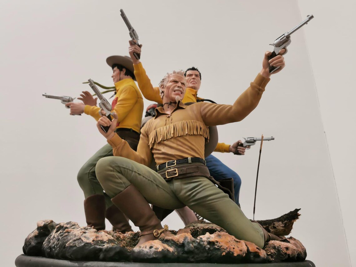 Wild West Texas Sheriff Ranger Cowboy Chief Gang Defends Diorama 1/6 ...