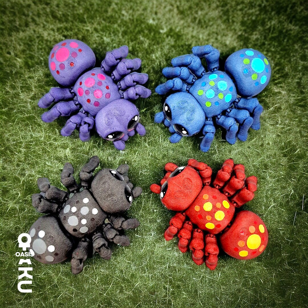 Creepy Crawlers: Flexible 3D Spider Model Digital STL File 3D Flexi ...