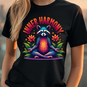 Zen Raccoon Inner Harmony T-shirt | Funny Meditating Animal Tee ...