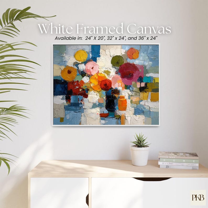 Abstract Flowers Art Print: Modern Colorful Matte Wall Decor - Etsy