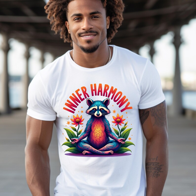 Zen Raccoon Inner Harmony T-shirt | Funny Meditating Animal Tee ...