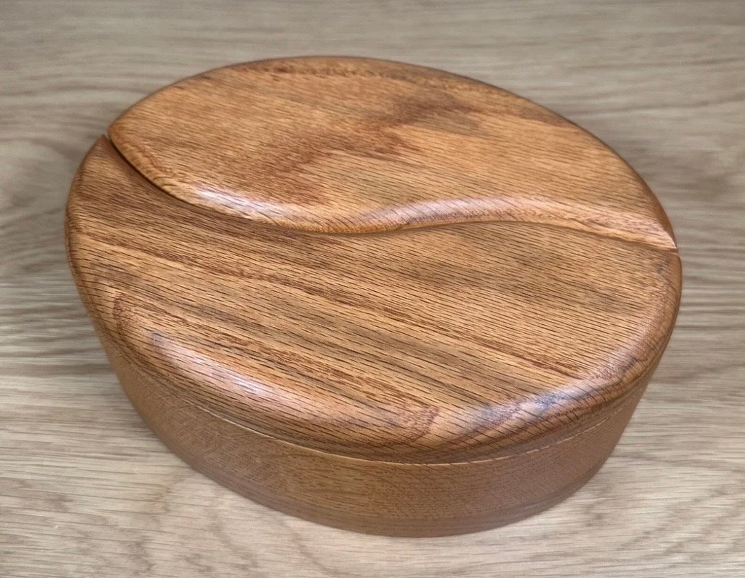 Vintage Oval Wood Box With Swivel Lid - Etsy